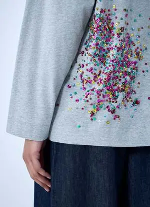 Dries Van Noten Embellished Cotton Jersey Top