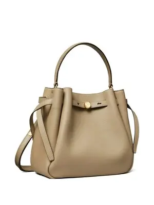 Tory Burch Romy Leather Bucket Bag - Grey