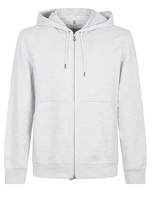 Brunello Cucinelli Cotton Blend Hoodie - Grey