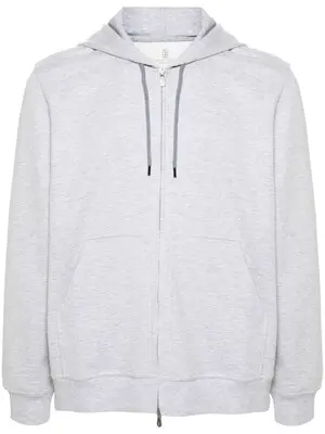 Brunello Cucinelli Cotton Blend Hoodie - Grey