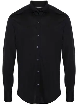 Brunello Cucinelli Silk And Cotton Blend Shirt - Blue
