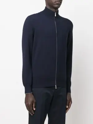 Brunello Cucinelli Cashmere Zipped Cardigan - Blue