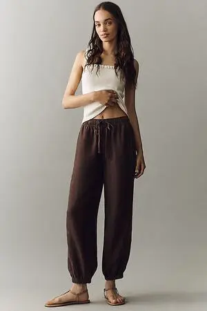 Sanctuary Mel 100% Linen Micro Balloon Pants - Brown
