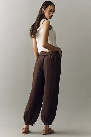Sanctuary Mel 100% Linen Micro Balloon Pants - Brown