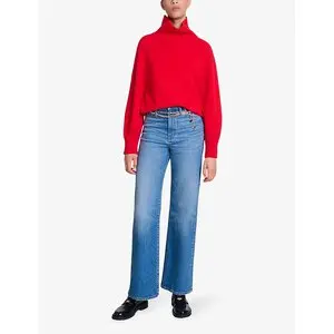 Maje Chain-belt Straight-leg High-rise Stretch-denim Jeans