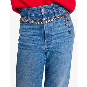 Maje Chain-belt Straight-leg High-rise Stretch-denim Jeans