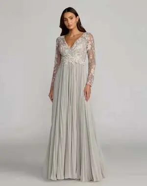 Mac Duggal Embroidered A-line Gown