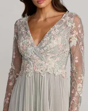 Mac Duggal Embroidered A-line Gown