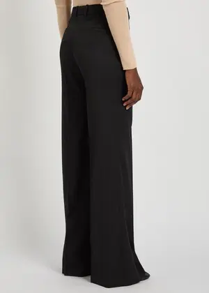 Chloé Flared-leg Wool Trousers - Black