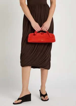 Alaïa Le Teckel Suede Clutch - Orange