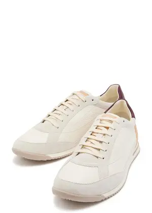 Brunello Cucinelli Panelled Grained Leather Sneakers