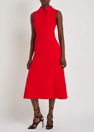 EMILIA WICKSTEAD Leontine Wool-crepe Midi Dress