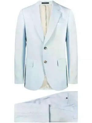 Paul Smith Single-breasted Linen Suit - Blue
