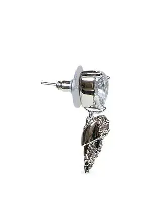 SELF-PORTRAIT Heart-shaped Crystal Earrings - Silver