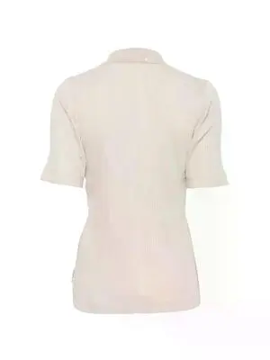 Marc O'polo Ribbed Knit Polo Top - Neutrals