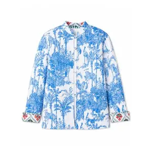 YUMI Reversible Cotton Quilted Jacket - Blue