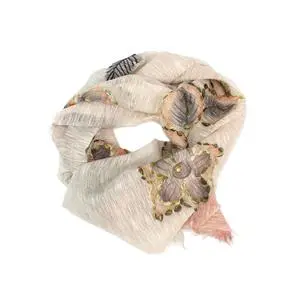SIDNEY BYRON Women's Aventura Cotton And Silk Scarf In Pink & Cream