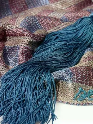 BODE Cheshire Cat Check-pattern Tassel-detail Scarf