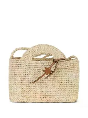 Manebí Woven Palm-charm Clutch Bag
