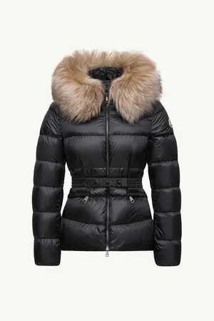 Moncler Boed Hooded Shearling-trimmed Short Down Jacket - Black