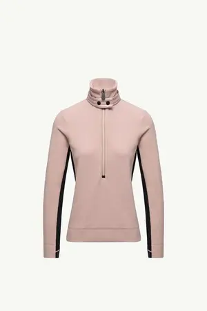 Moncler Half-zip Performance Fleece Top - Pink