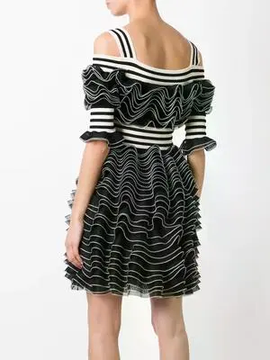 Alexander McQueen Ruffled Off-the-shoulder Mini Dress