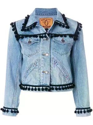 Marc Jacobs Pompom Embellished Denim Jacket