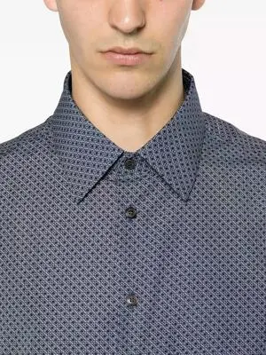FERRAGAMO Geometric-print Long-sleeve Shirt