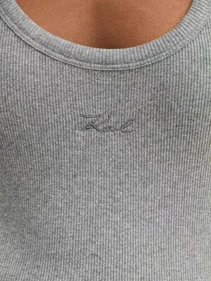 Karl Lagerfeld Ribbed Embroidered-logo Vest