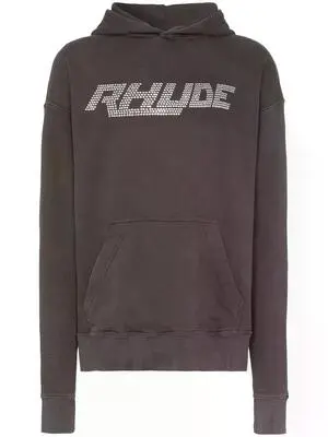 Rhude Swarovski Logo Hoodie - Black