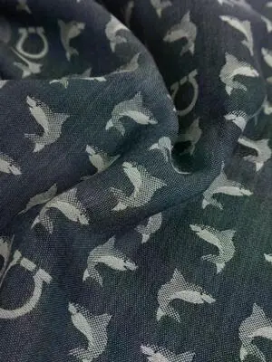 FERRAGAMO Gancini Dolphin-print Scarf