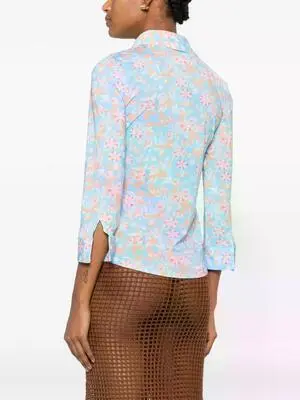 CALIBAN Floral Print Long Sleeve Shirt
