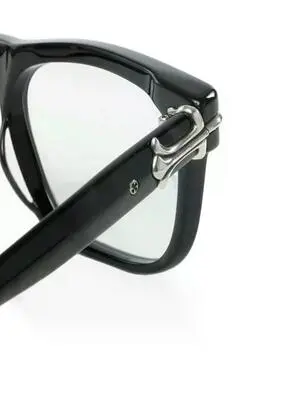 Chrome Hearts Square Frame Glasses With Cross Plaque
