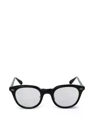 Chrome Hearts Logo Plaque Round-frame Eyeglasses