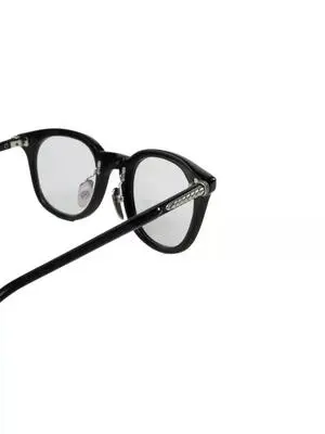 Chrome Hearts Logo Plaque Round-frame Eyeglasses