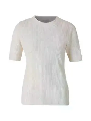 Peserico Ribbed Knit Short Sleeve Sweater - Neutrals