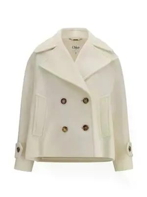 Chloé Double-breasted Wool-blend Jacket - Neutrals
