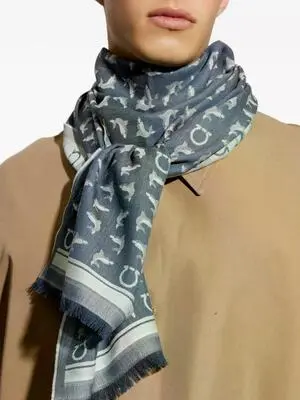 FERRAGAMO Gancini Dolphin-print Scarf