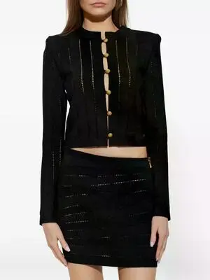 Balmain Lion-head Button Embellished Cardigan