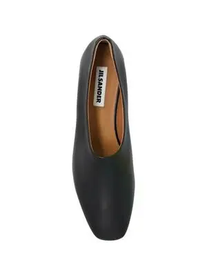 JIL SANDER Square-toe Leather Ballet Flats