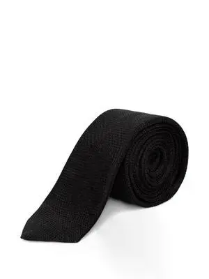 Karl Lagerfeld Textured Silk Neck Tie - Black