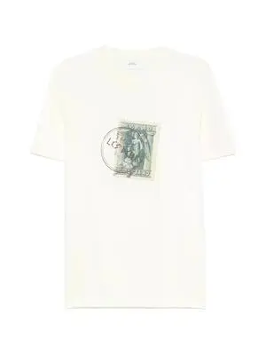 LES DEUX Stamp-print T-shirt - Neutrals