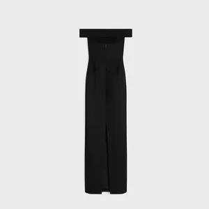 Celine Wool And Silk Cady Off-shoulder Gown