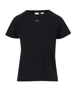 Pinko Logo-printed Crewneck T-shirt - Black