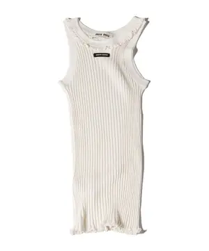 Miu Miu Silk Openwork Tank Top - White