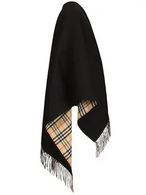Burberry Checked Fringed-edge Cape