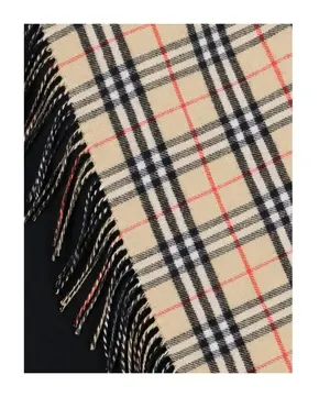 Burberry Checked Fringed-edge Cape