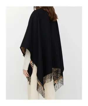 Burberry Checked Fringed-edge Cape