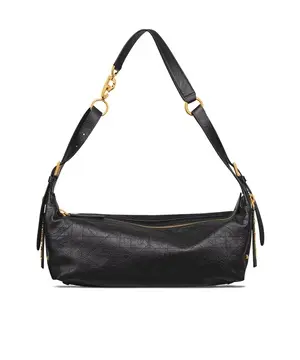 Dior Medium D-journey Bag In Crinkled Calfskin - Black