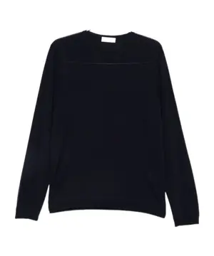 ROBERTO COLLINA Fine Knit Crew Neck Sweater - Navy